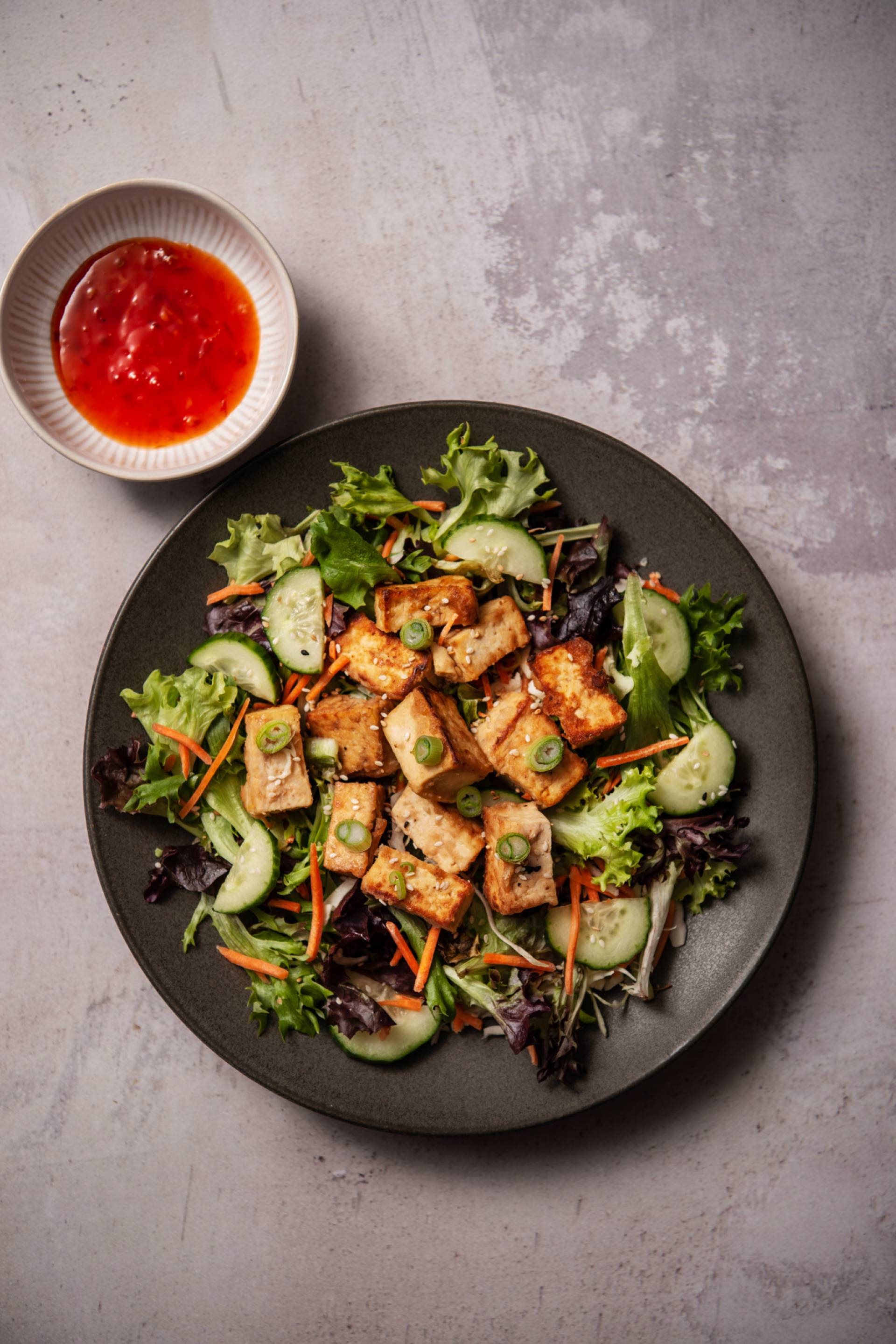 Karaage TOFU Salad - Clean Plates Canada
